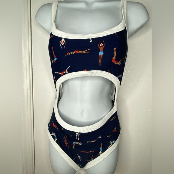 aerie | Swim | Aeire Nwt Liner Synchronized Swimmer One Piece Navy ...
